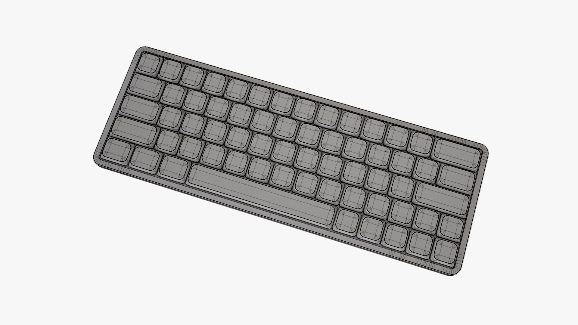 60-Percent Layout Keyboard Grey 3D model - TurboSquid 2074401