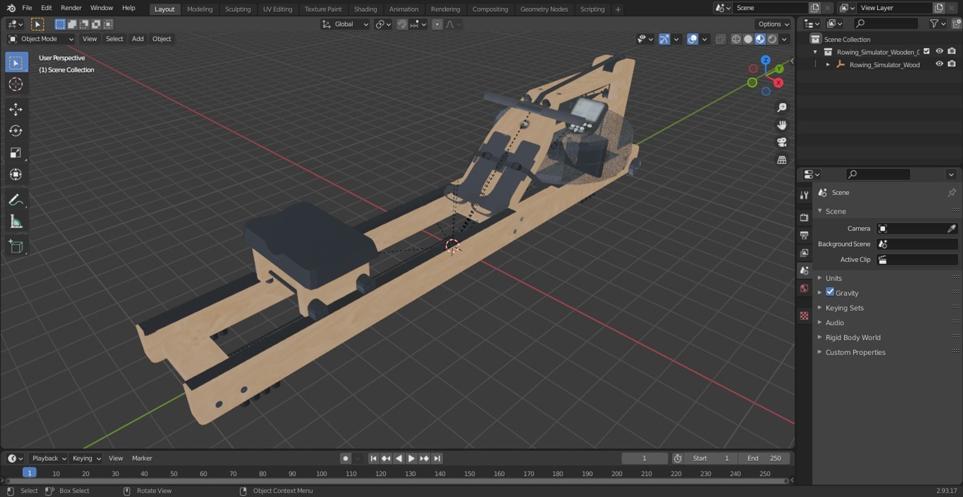 3D Rowing Simulator Wooden - TurboSquid 2070727