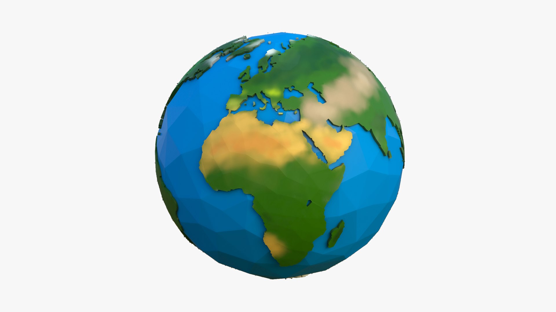 3D Cartoon Lowpoly Earth - TurboSquid 2192923
