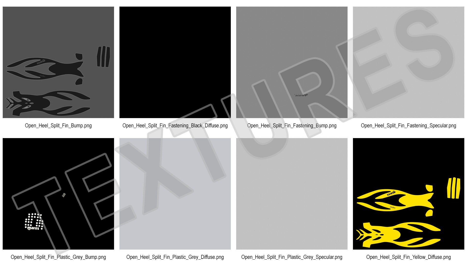 Open Heel Split Fin Yellow 3D model - TurboSquid 2147247