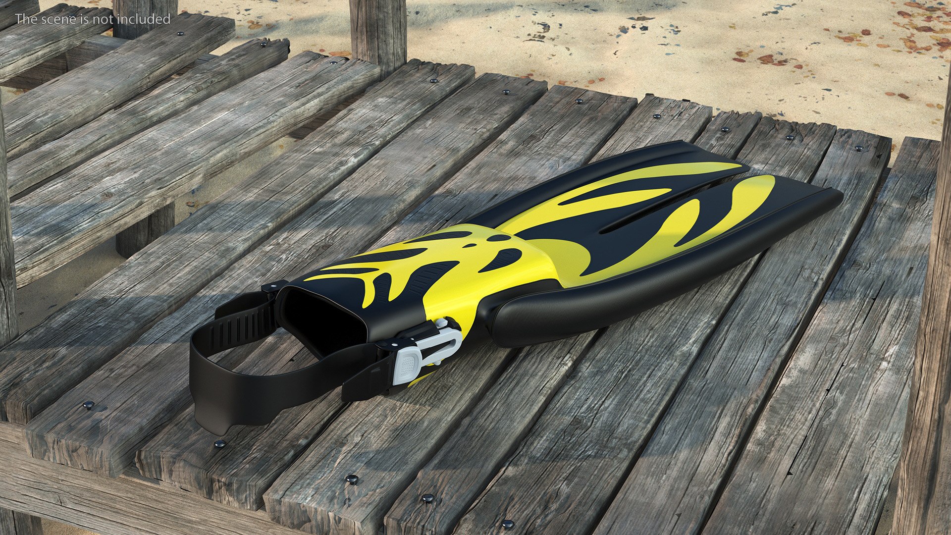 Open Heel Split Fin Yellow 3D model - TurboSquid 2147247