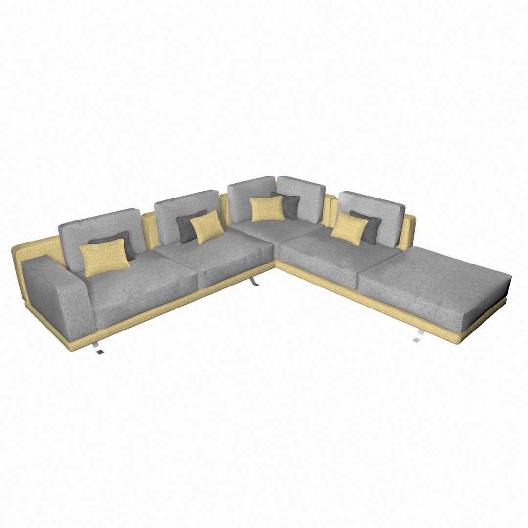 3D Model Sofa L Shape Modern - TurboSquid 1320480