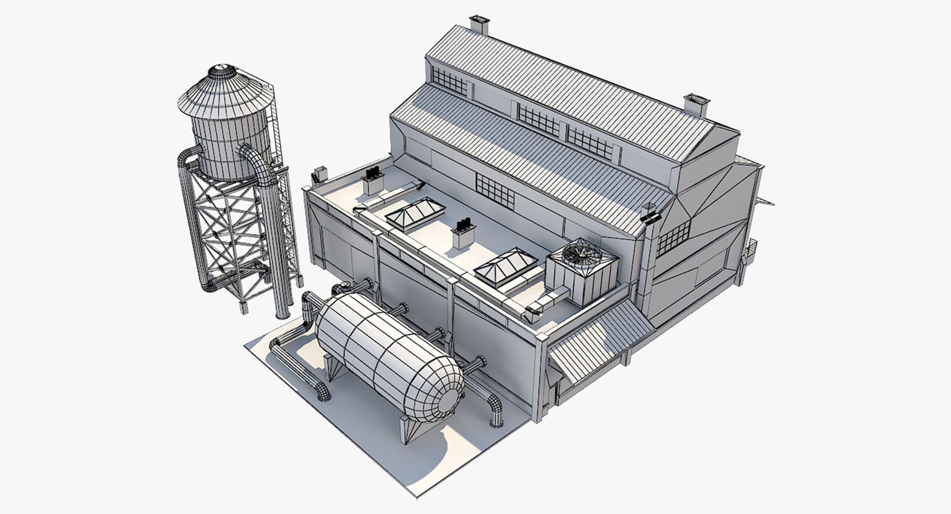 Factory Building 3D Model - TurboSquid 1254695