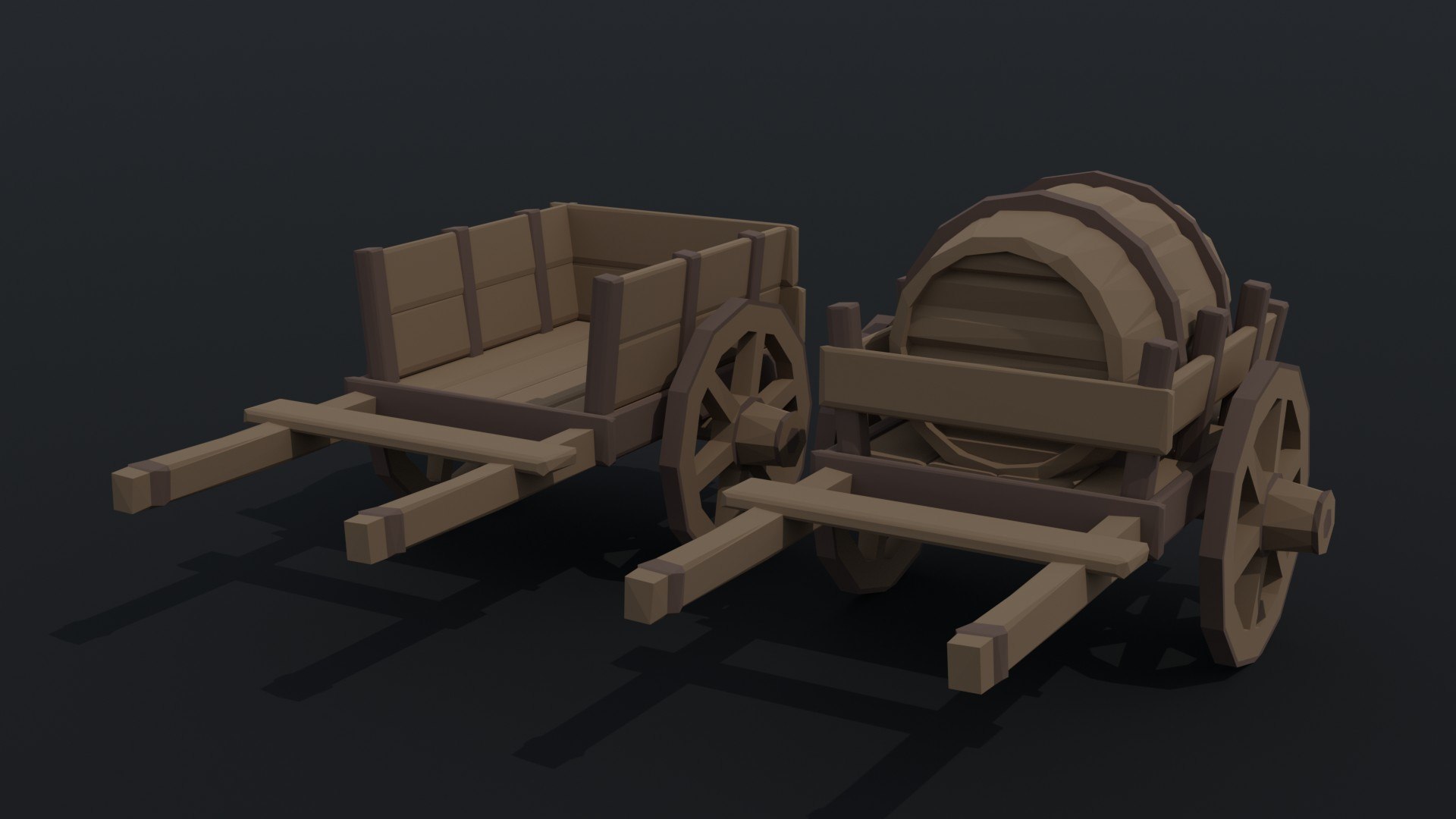 Low-poly Cartoon Medieval Carts Asset Model - TurboSquid 1743805