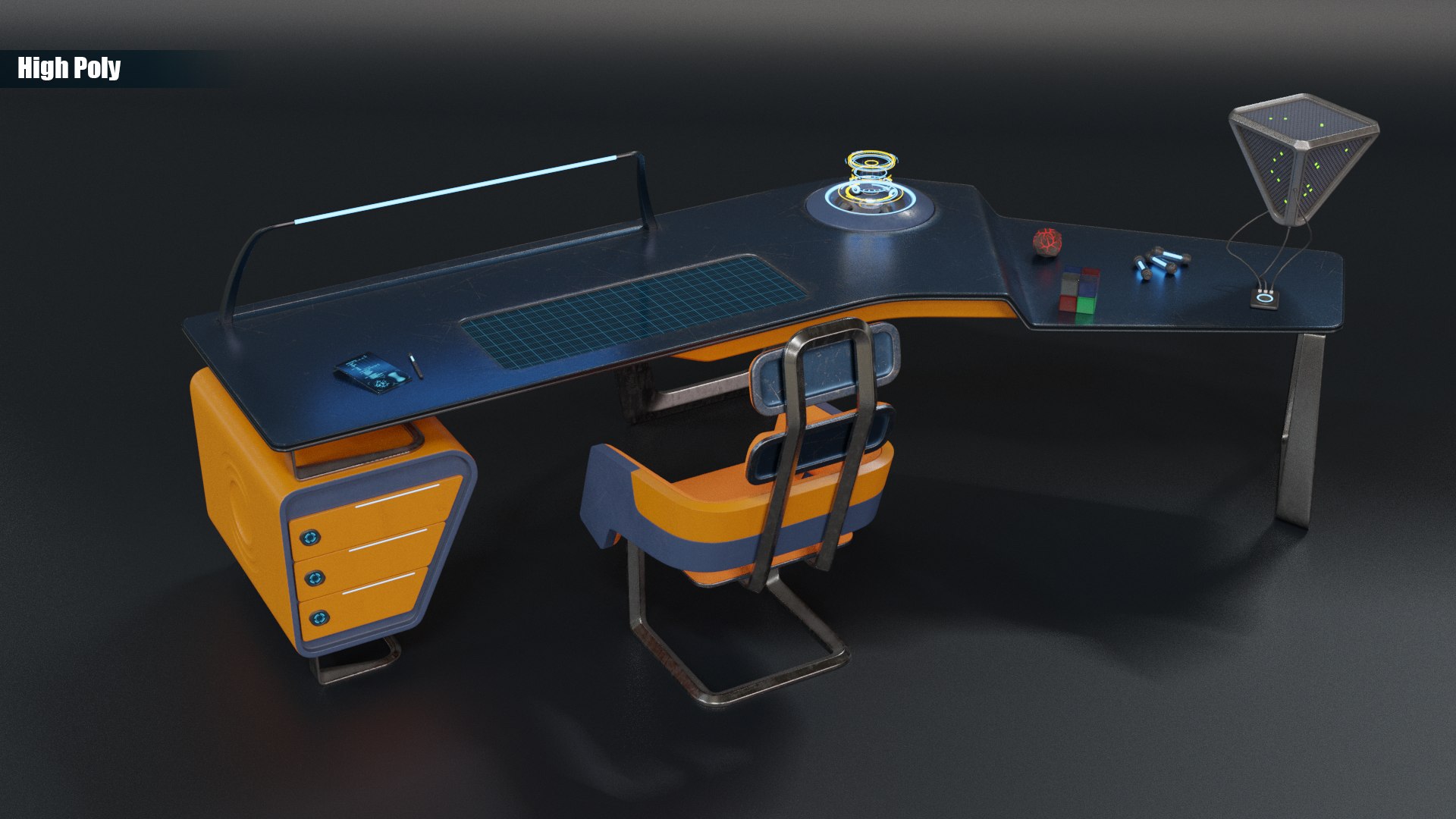 3D Future office desk - TurboSquid 1821954