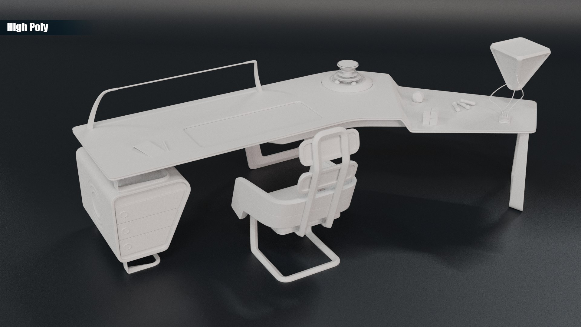 3D Future office desk - TurboSquid 1821954