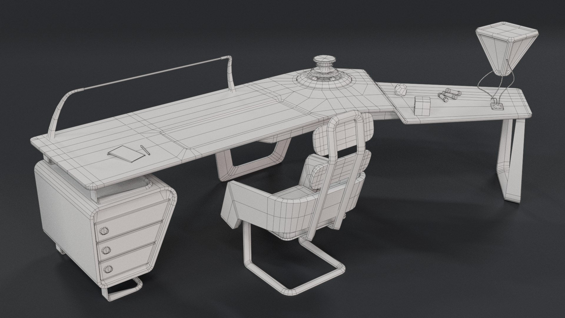 3D Future office desk - TurboSquid 1821954