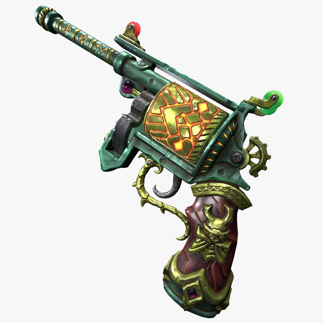 3D Modular Stylized Dwarf Revolver - TurboSquid 2343013