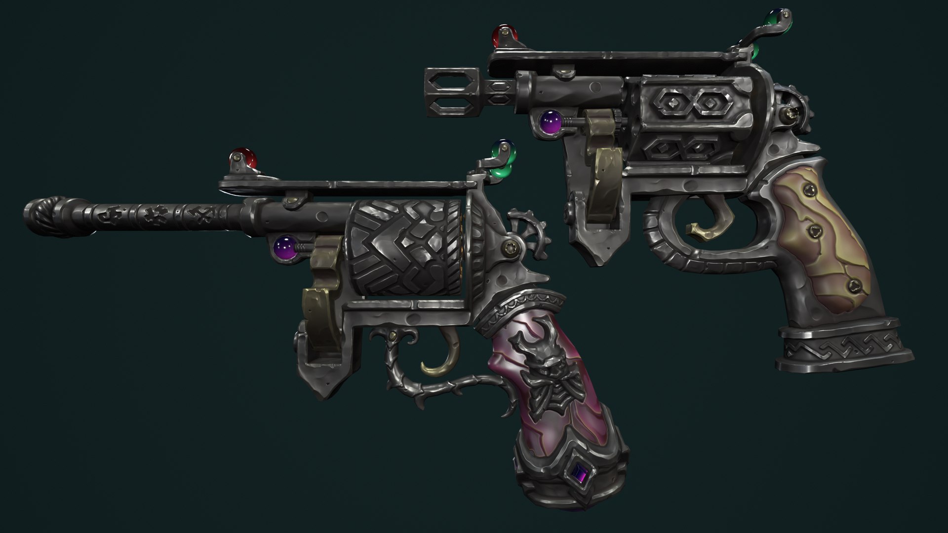 3D Modular Stylized Dwarf Revolver - TurboSquid 2343013