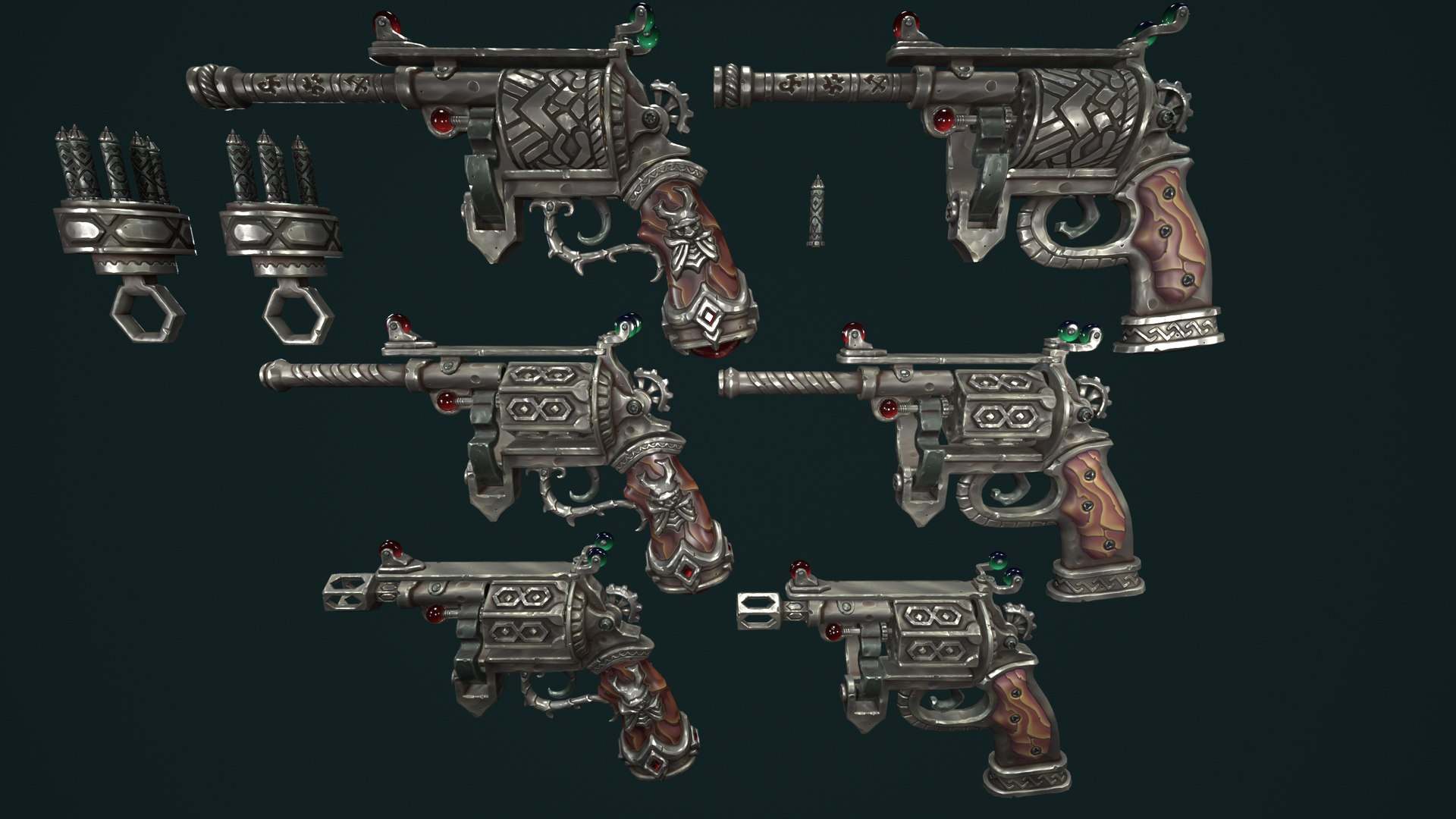 3D Modular Stylized Dwarf Revolver - TurboSquid 2343013