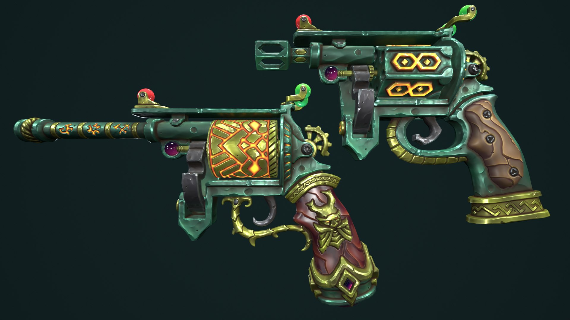 3D Modular Stylized Dwarf Revolver - TurboSquid 2343013