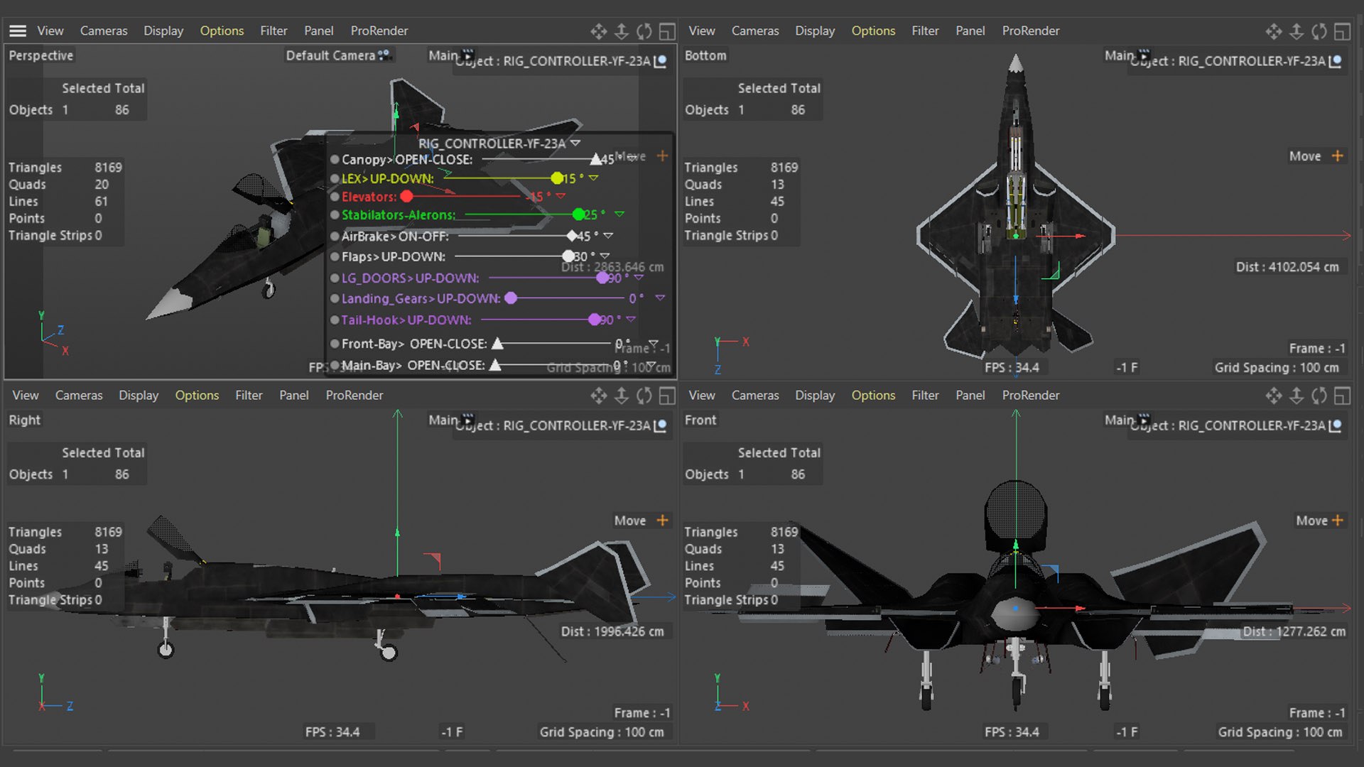 3D YF-23A BLACK-WIDOW-II Rigged - TurboSquid 1715713