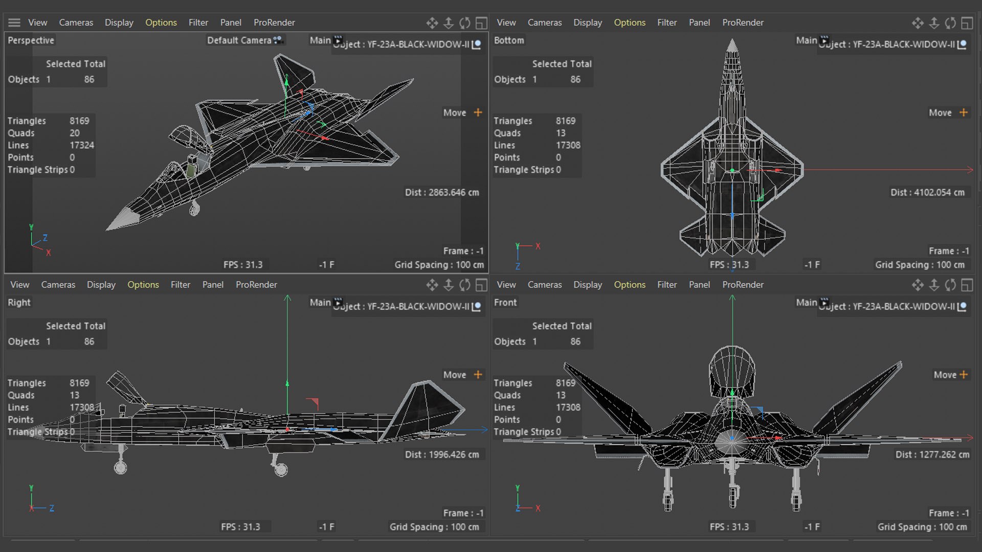 3D YF-23A BLACK-WIDOW-II Rigged - TurboSquid 1715713
