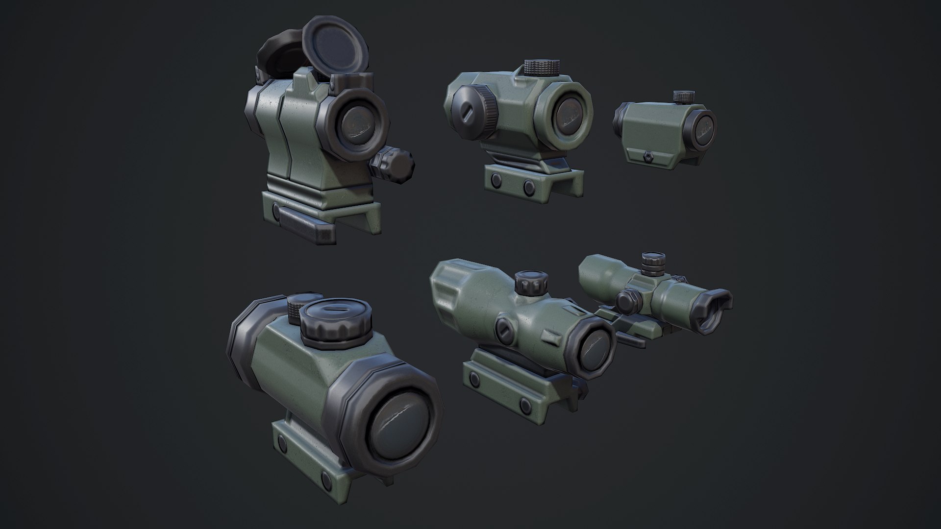 3D SCOPE PACK 01 ALL COLOR - TurboSquid 1792161