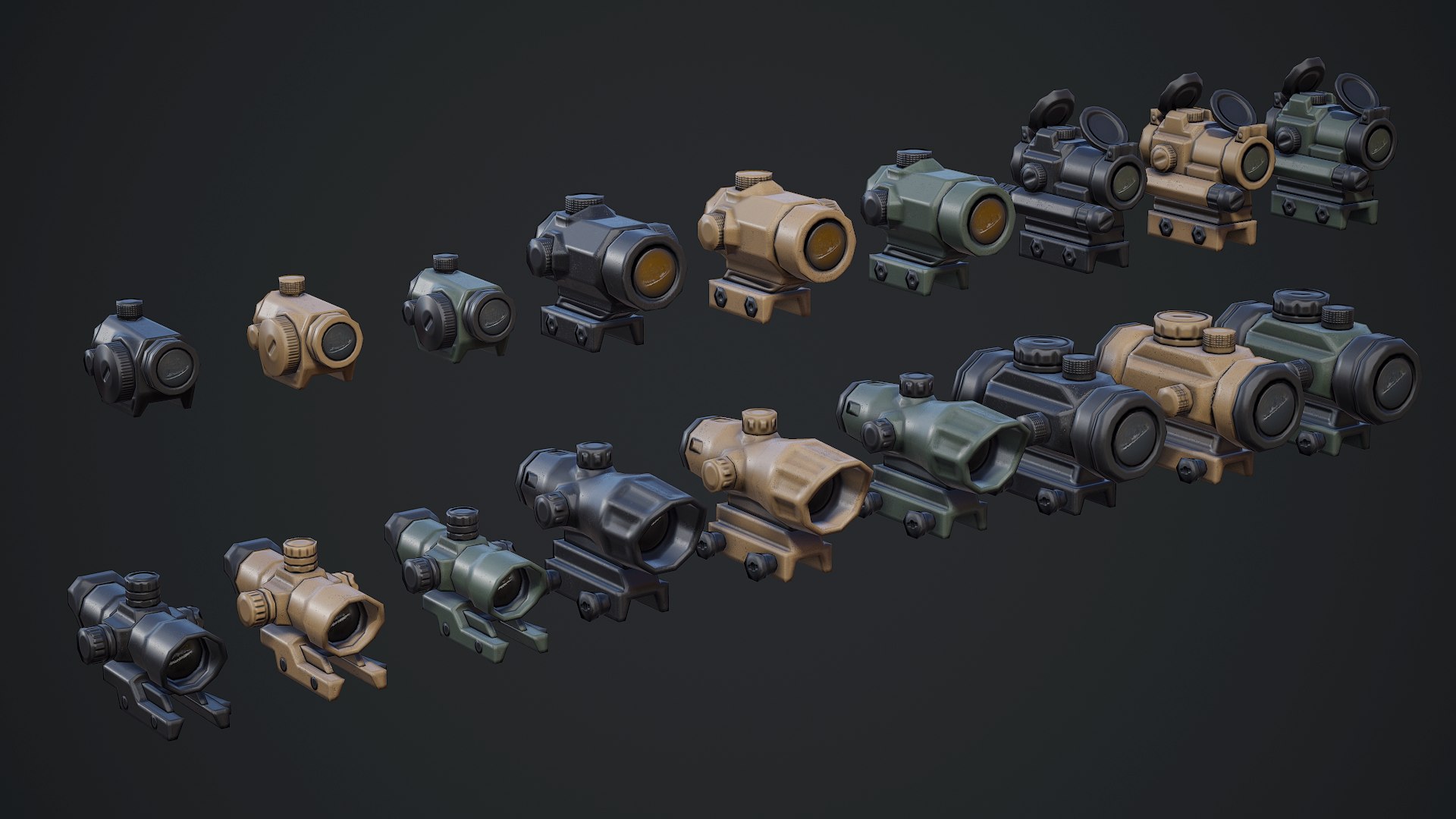 3D SCOPE PACK 01 ALL COLOR - TurboSquid 1792161