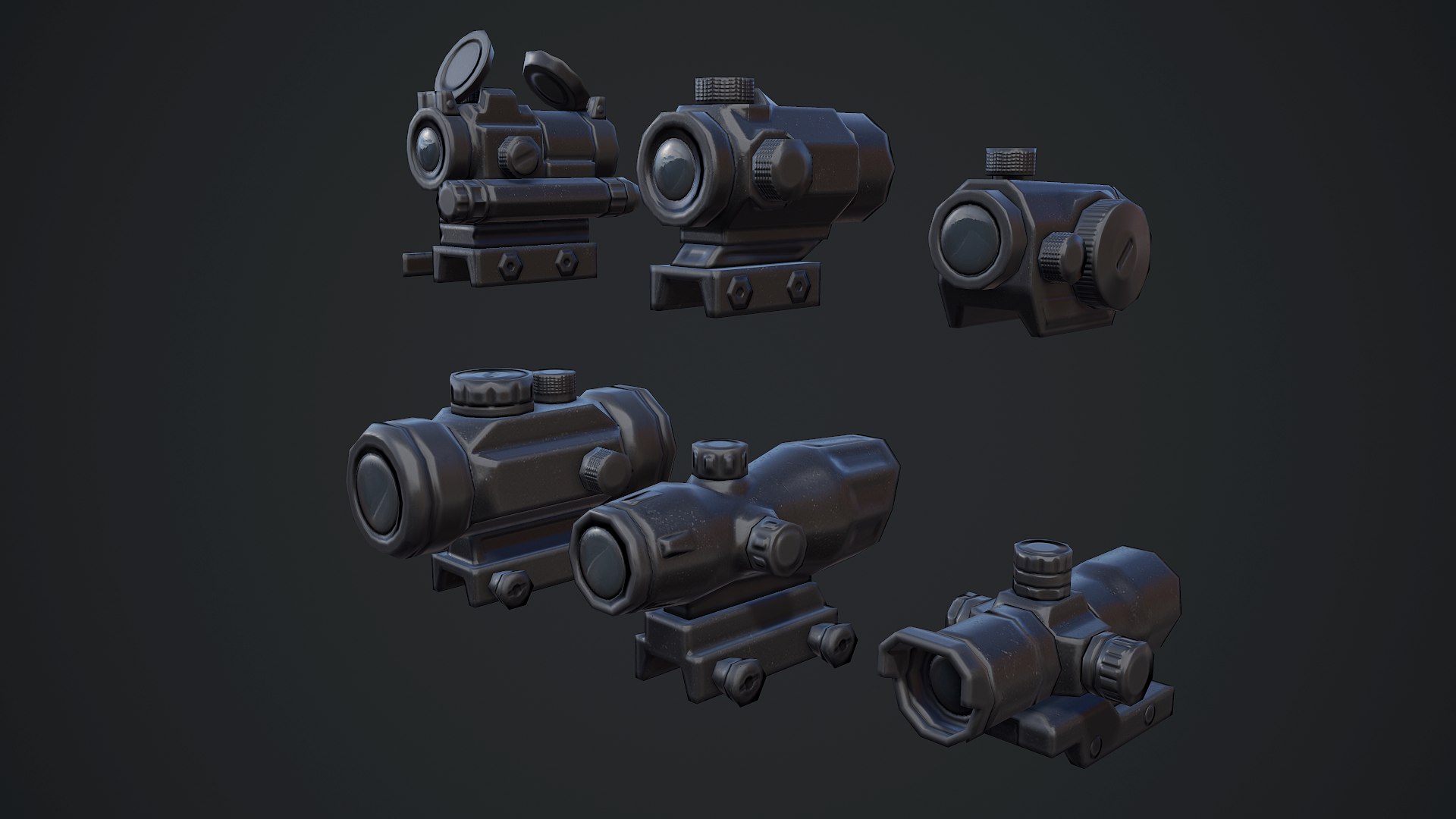 3D SCOPE PACK 01 ALL COLOR - TurboSquid 1792161