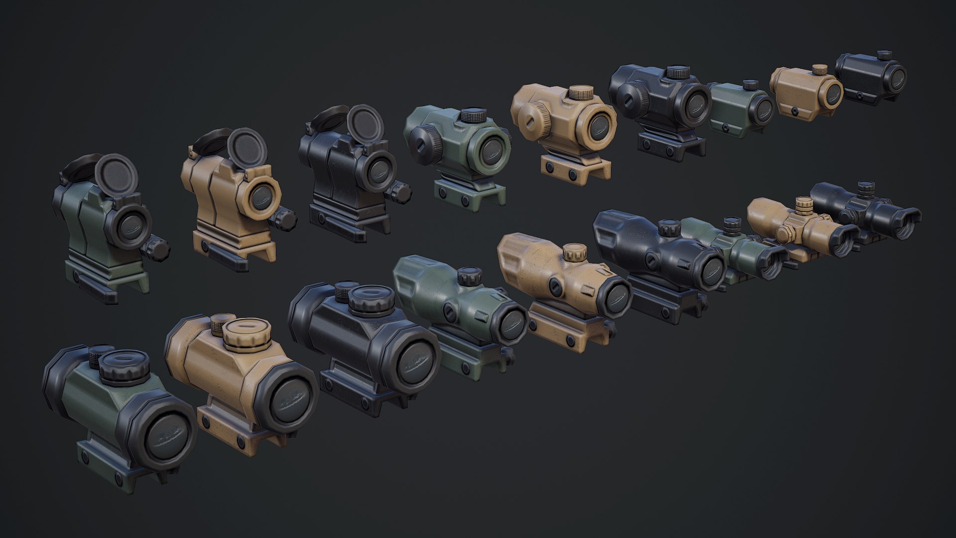 3D SCOPE PACK 01 ALL COLOR - TurboSquid 1792161