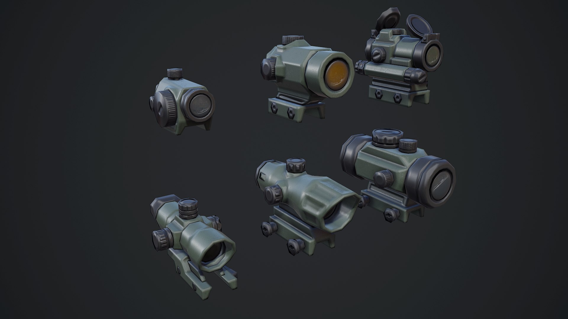 3D SCOPE PACK 01 ALL COLOR - TurboSquid 1792161