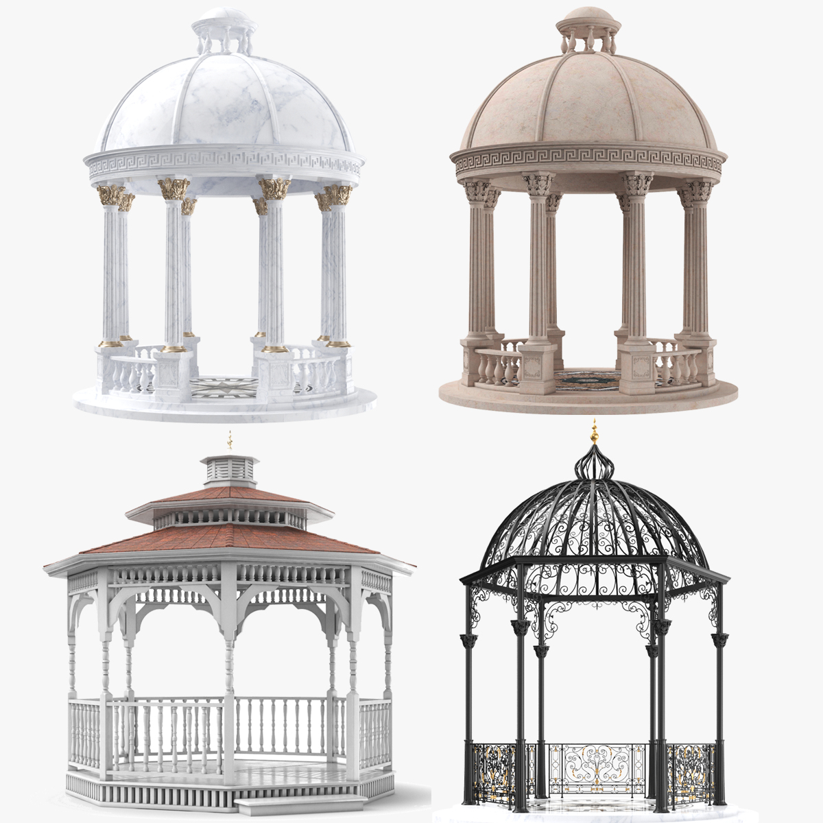 3D Gazebos Collection model - TurboSquid 1870391