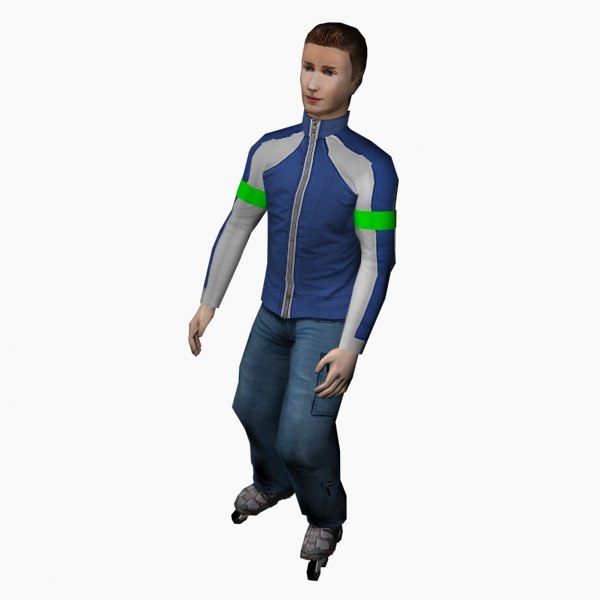 boy blind 3d obj
