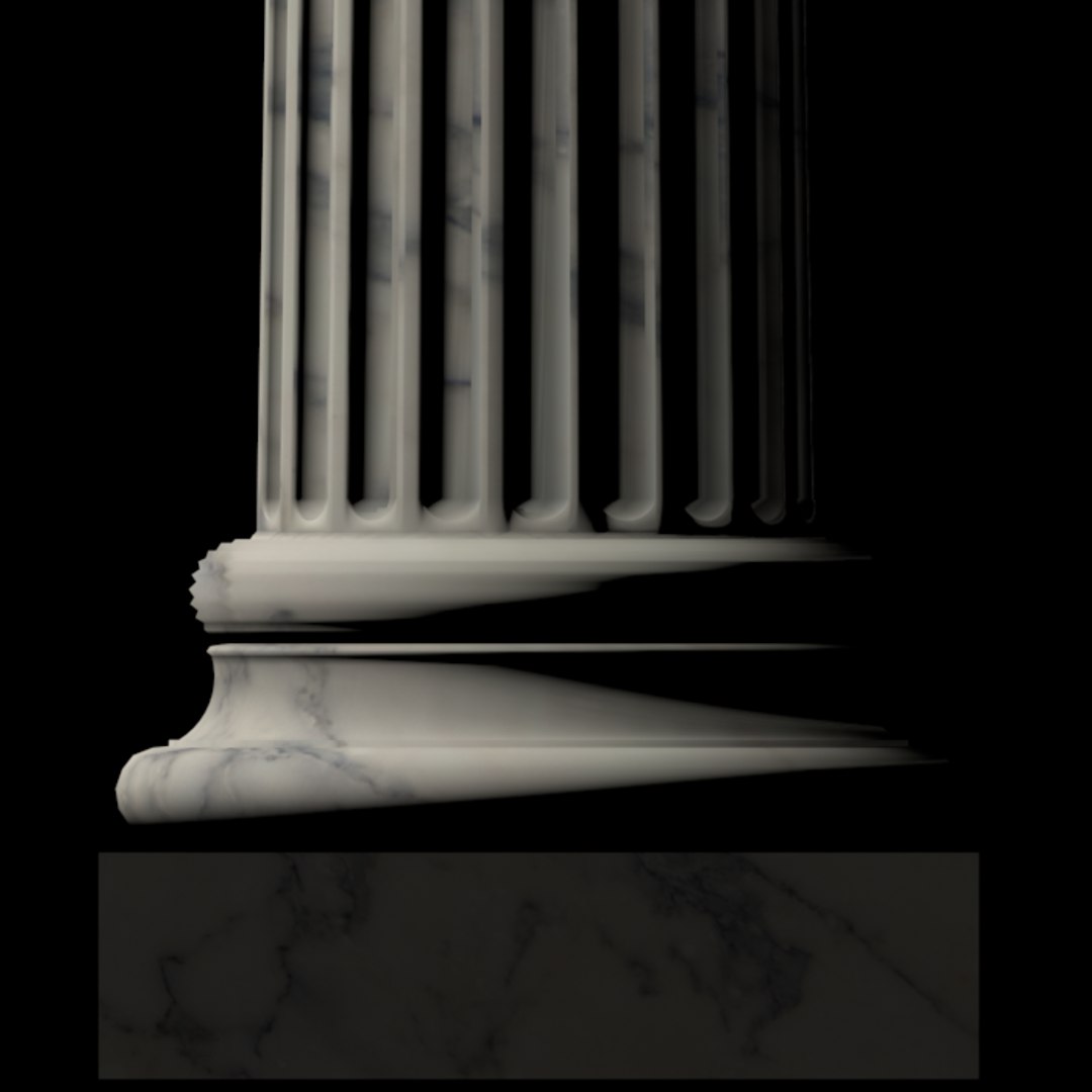 3d model greek column 3 ionic