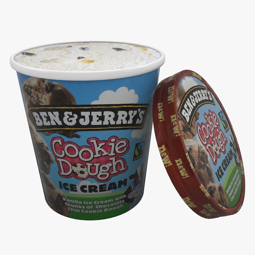 Ben And Jerrys Cookie Dough Ice Cream Model Turbosquid 2014050