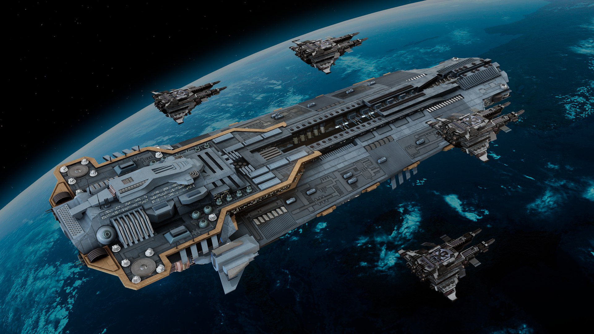 3D Sci-fi Spaceship Space Model - TurboSquid 1442349