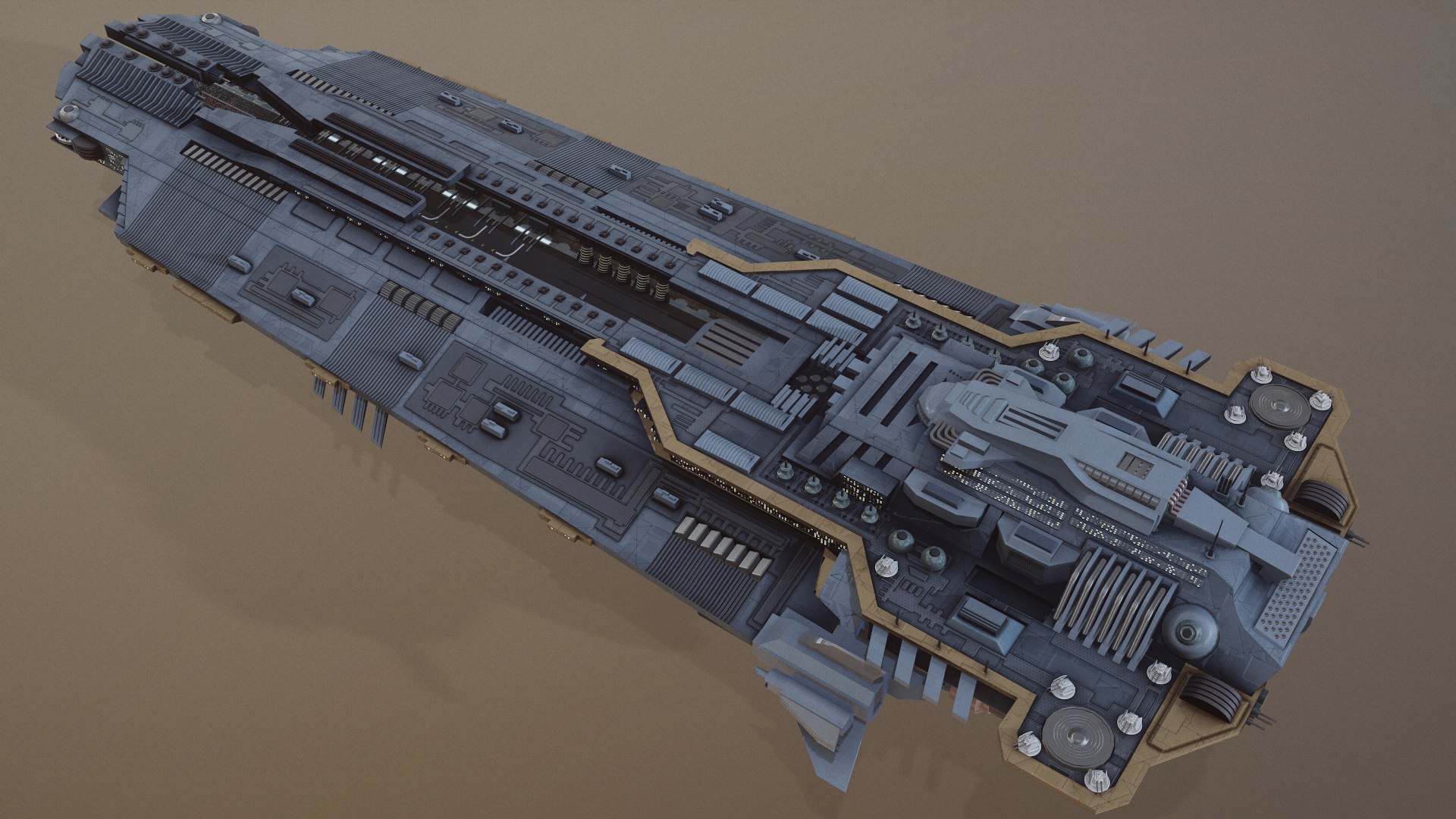 3D sci-fi spaceship space model - TurboSquid 1442349