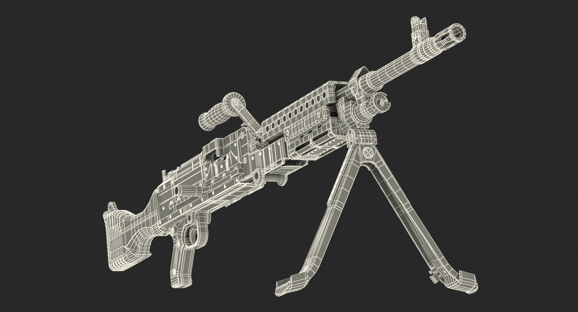 machine gun m240 3d model