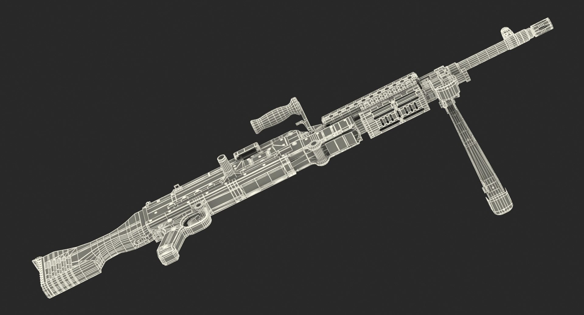 machine gun m240 3d model