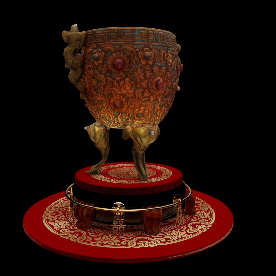 Chinese Golden Treasure Cup Model - TurboSquid 2281692