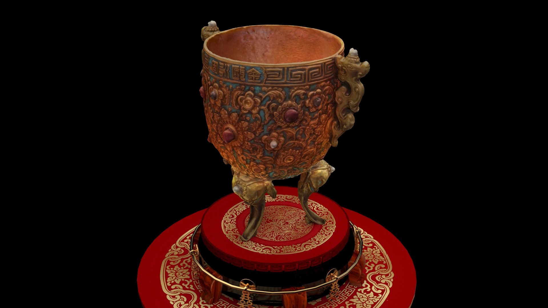 Chinese Golden Treasure Cup Model - TurboSquid 2281692