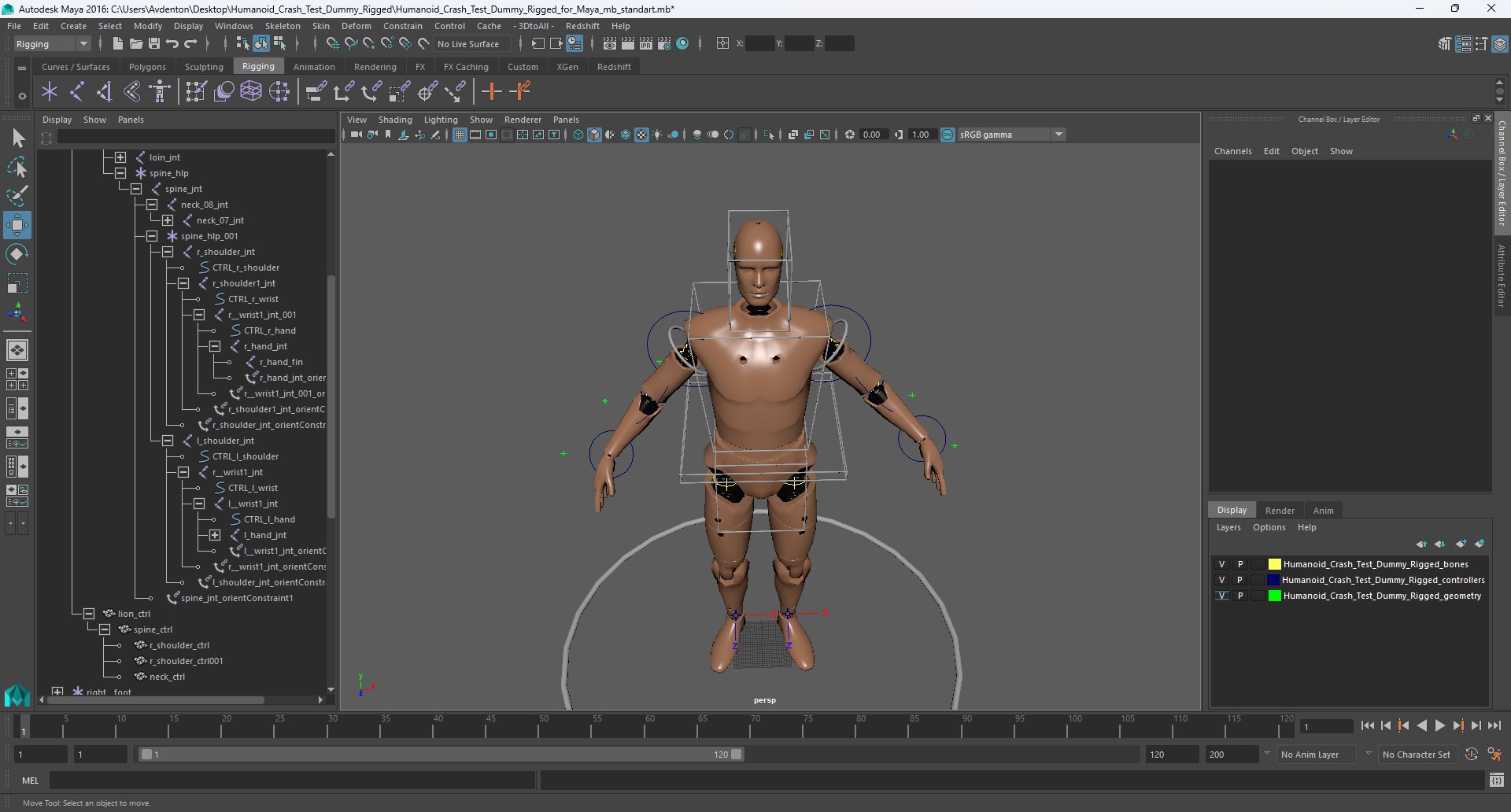 Humanoid Crash Test Dummy Rigged For Maya 3D Model - TurboSquid 2281818