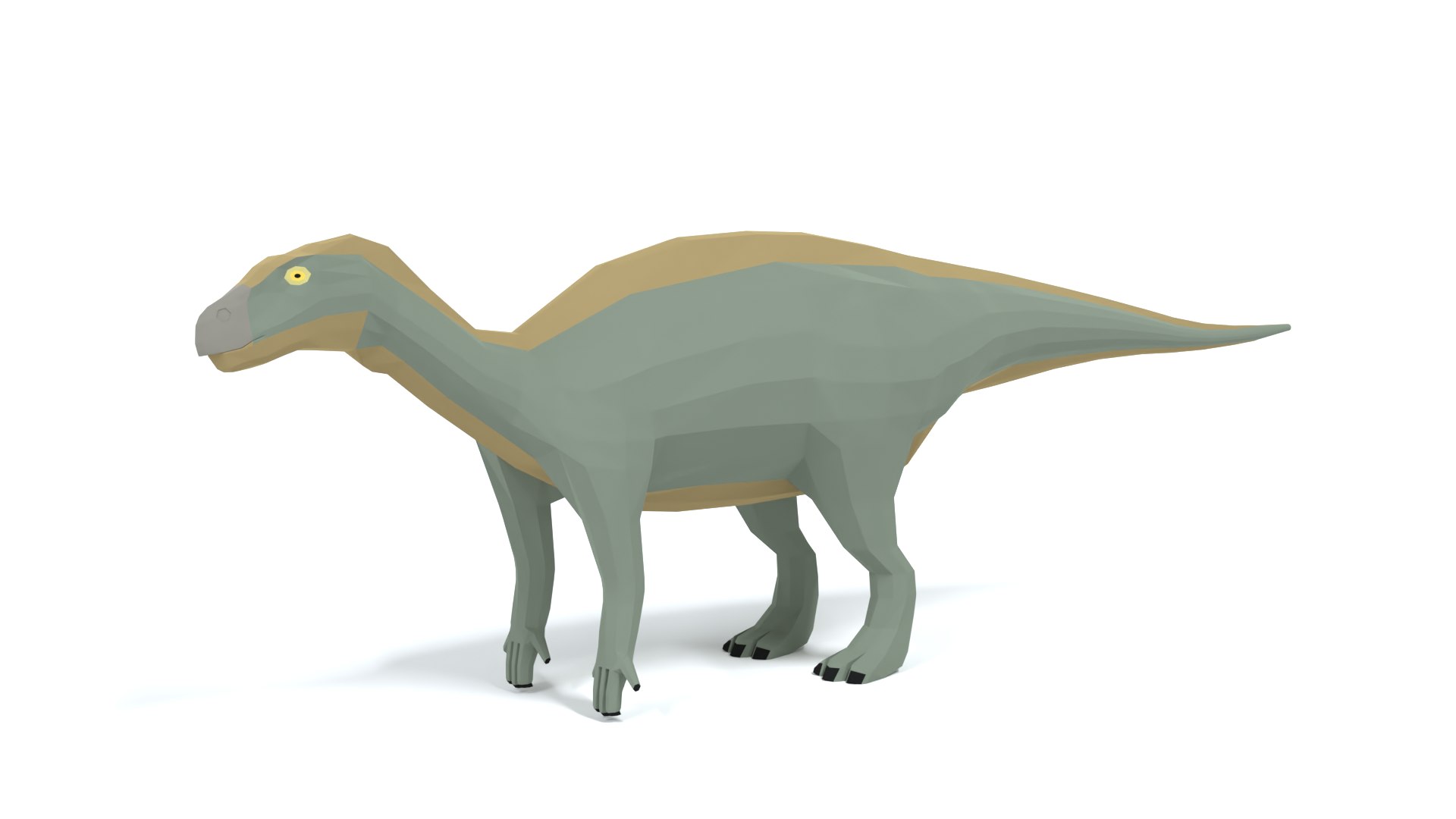 Low Poly Cartoon Iguanodon Dinosaur 3D - TurboSquid 1783788