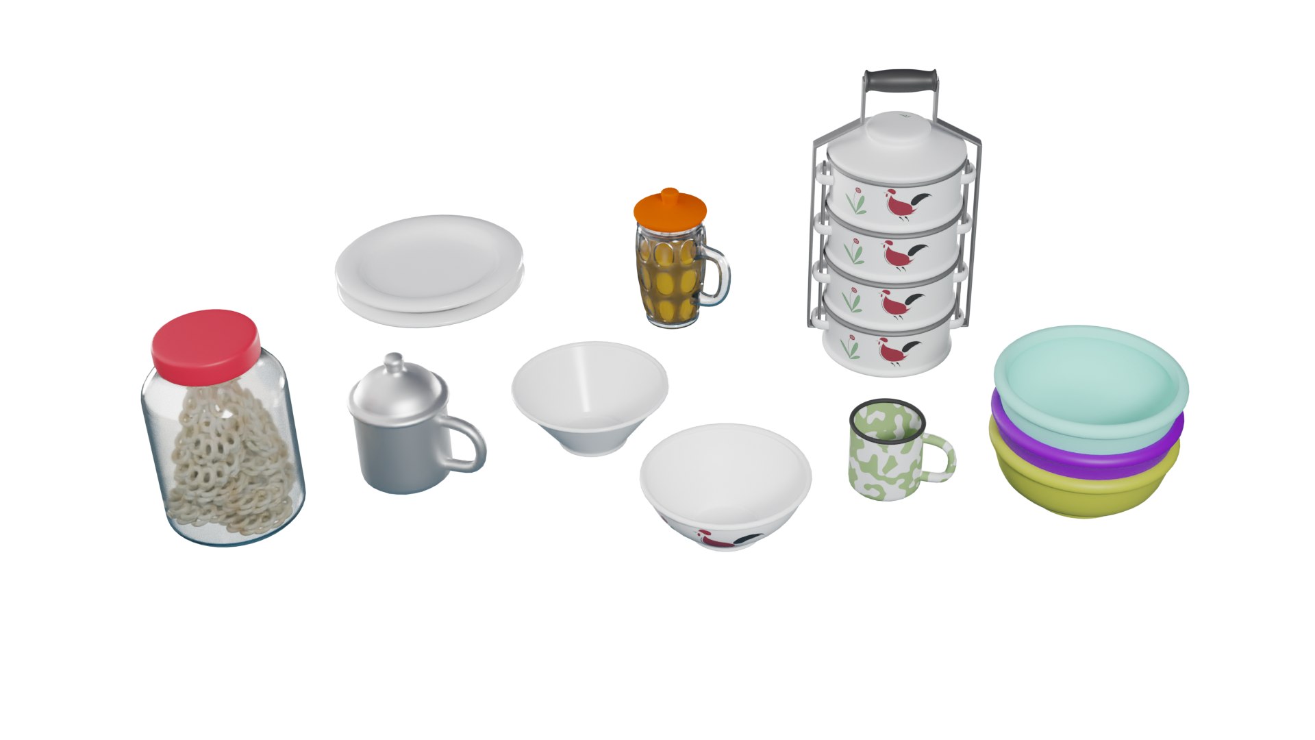 3D Set Of Food Container 3D Model - TurboSquid 2311288