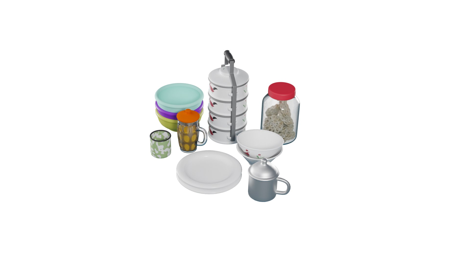 3D Set Of Food Container 3D Model - TurboSquid 2311288