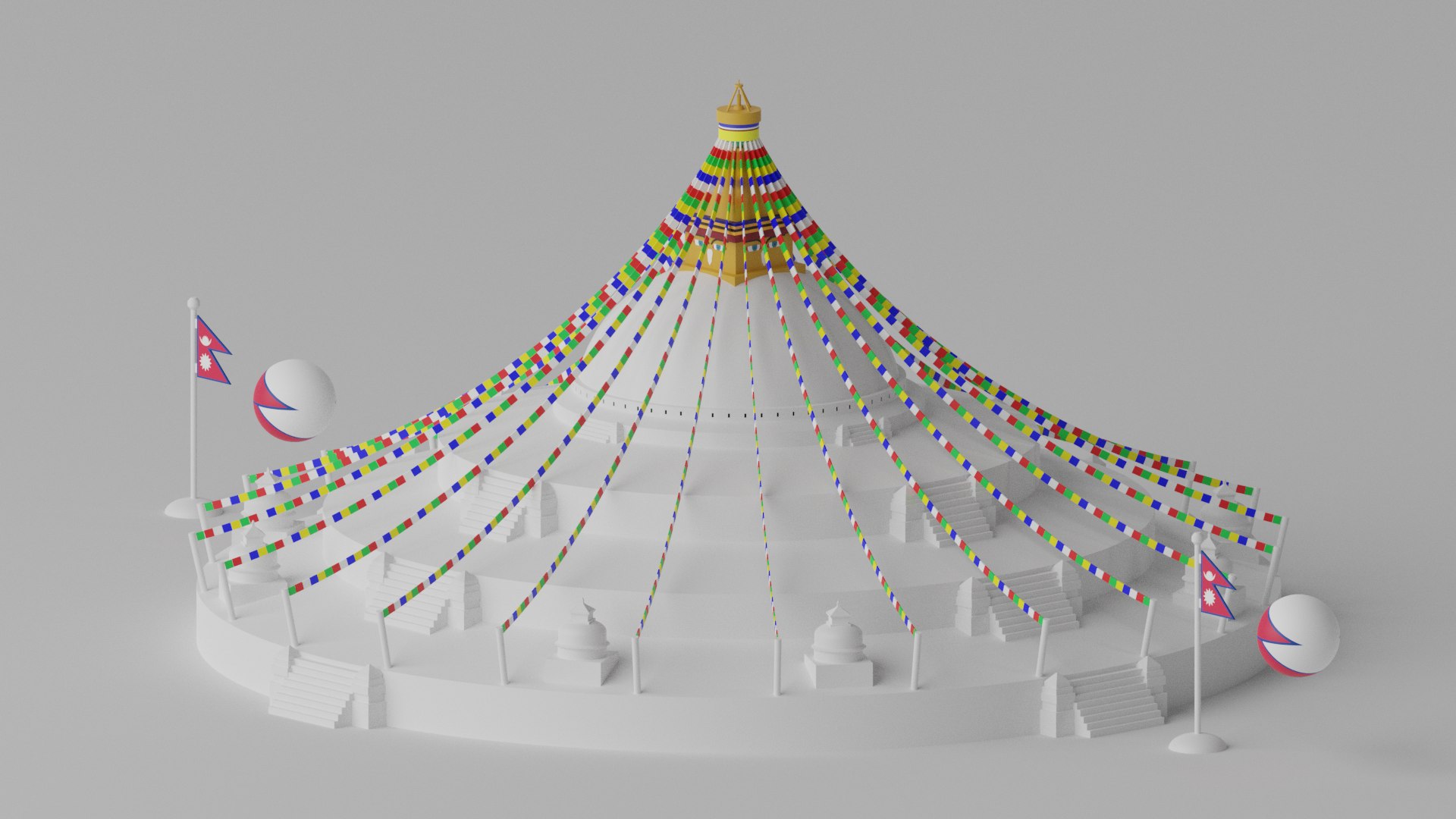 3D Boudhanath Stupa Kathmandu Nepal Model - TurboSquid 2209224