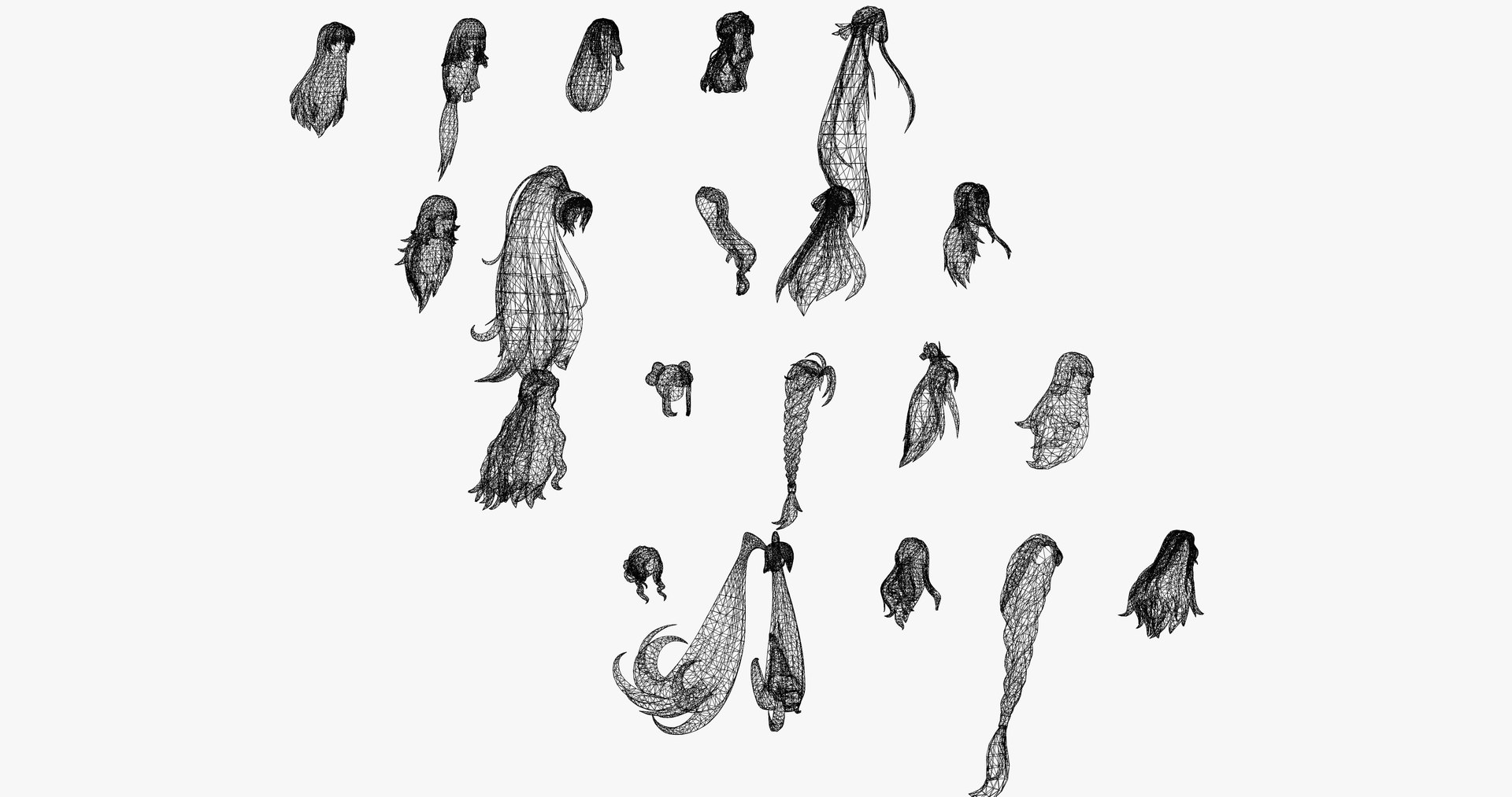 3D 20 STYLIZED FEMALE HAIR MODELS PACK 3 Model - TurboSquid 2206495