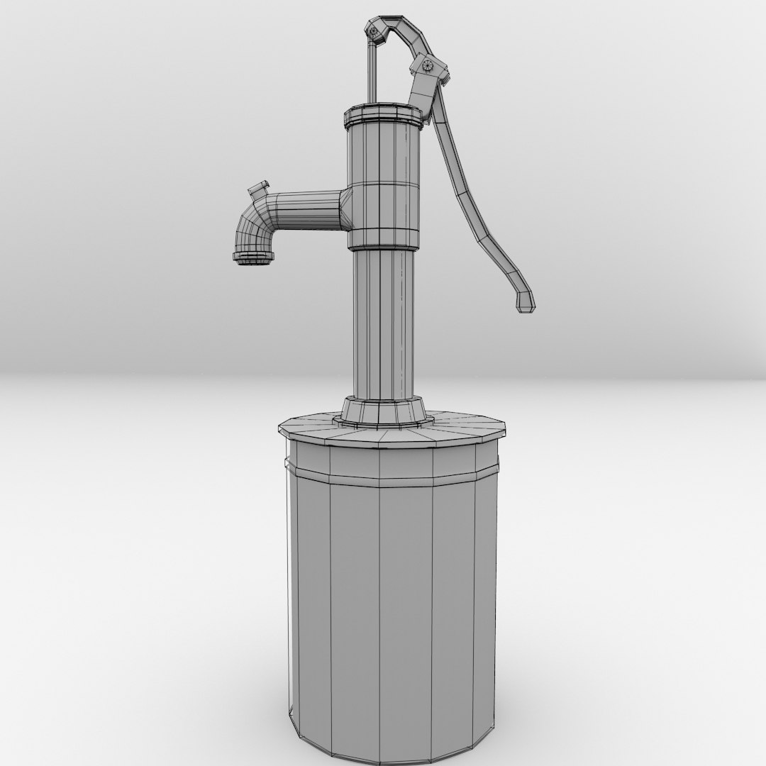 3d Model Vintage Water Pump