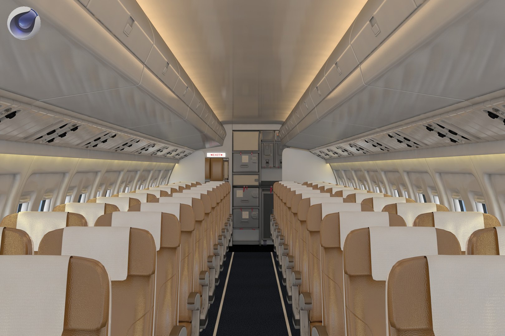 Airplane Cabin V2 3D Model - TurboSquid 1315655