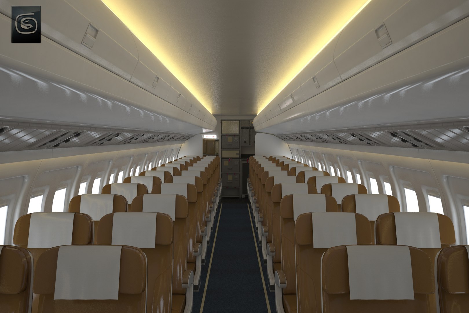 Airplane Cabin V2 3D Model - TurboSquid 1315655