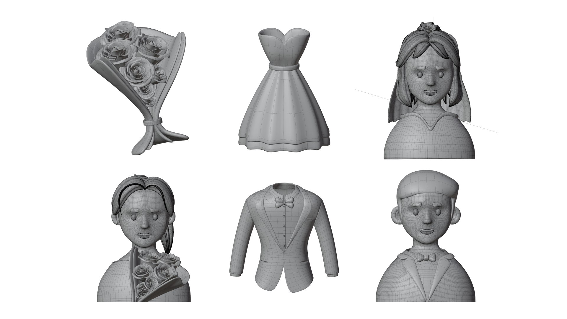 3D Model Wedding 3D Collection - TurboSquid 2317397