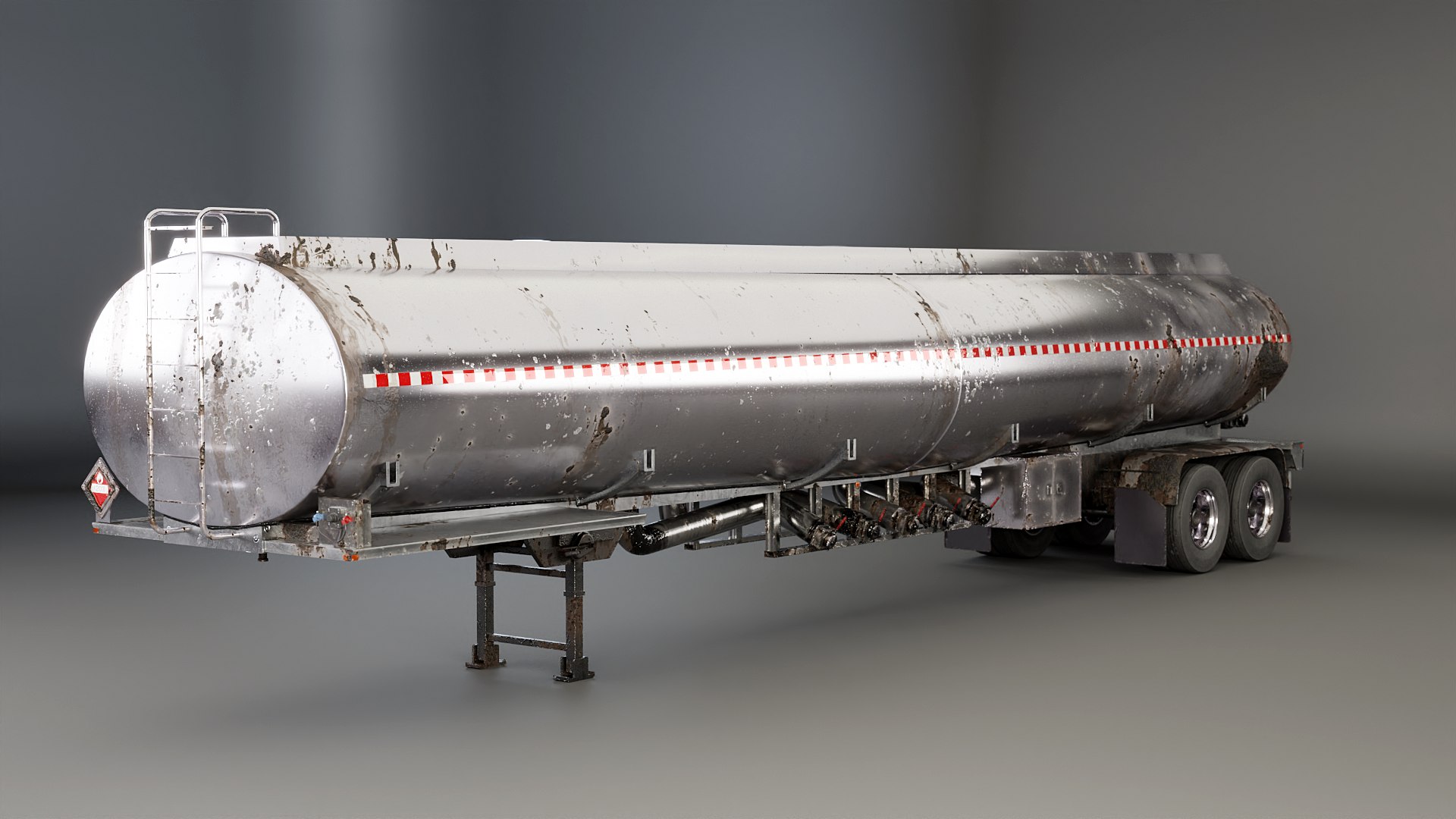 Old Tanker Semi-Truck Trailer 3D - TurboSquid 2235415