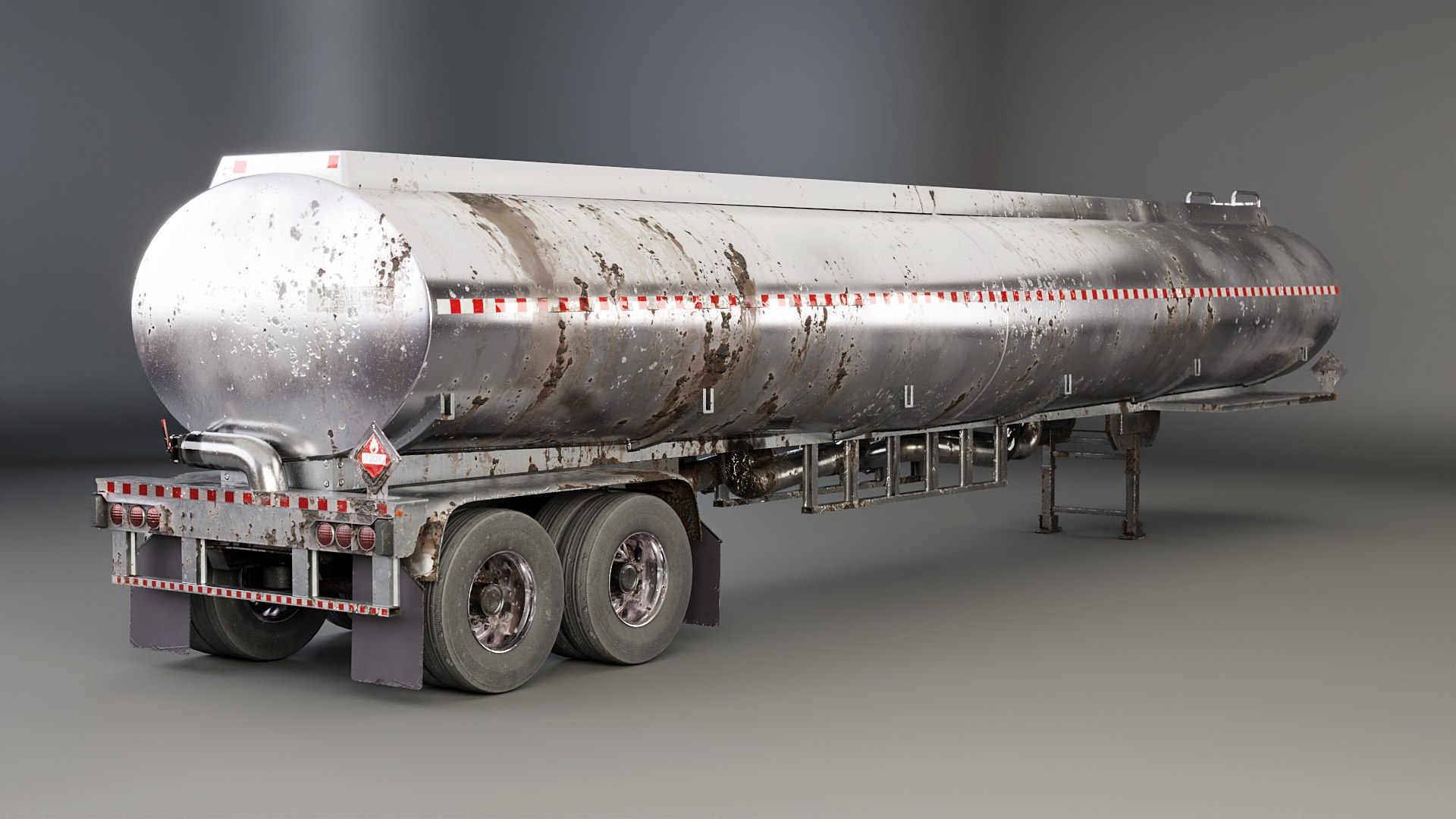 Old Tanker Semi-Truck Trailer 3D - TurboSquid 2235415