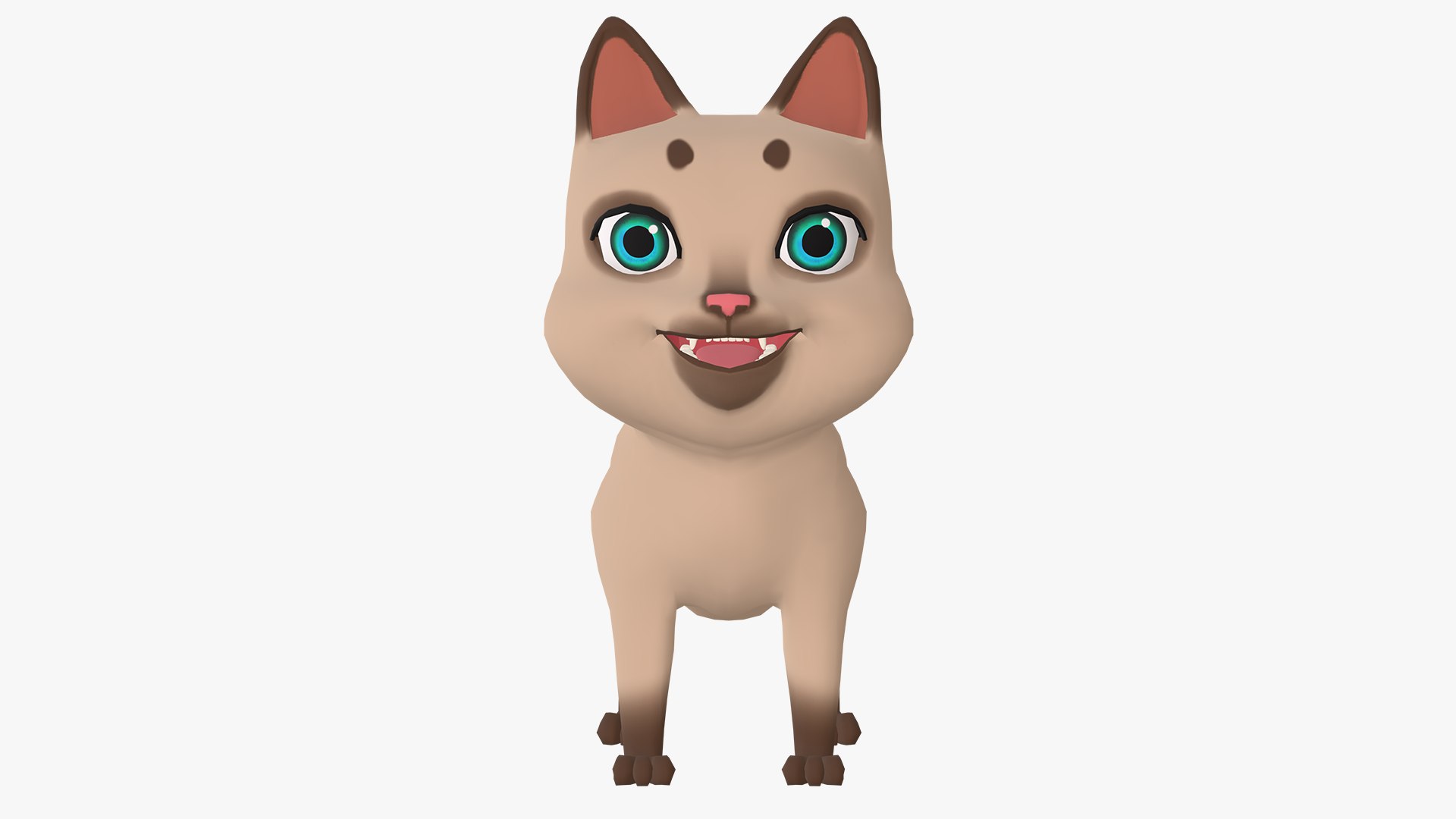 3D Cartoon Cat Model - TurboSquid 2203907
