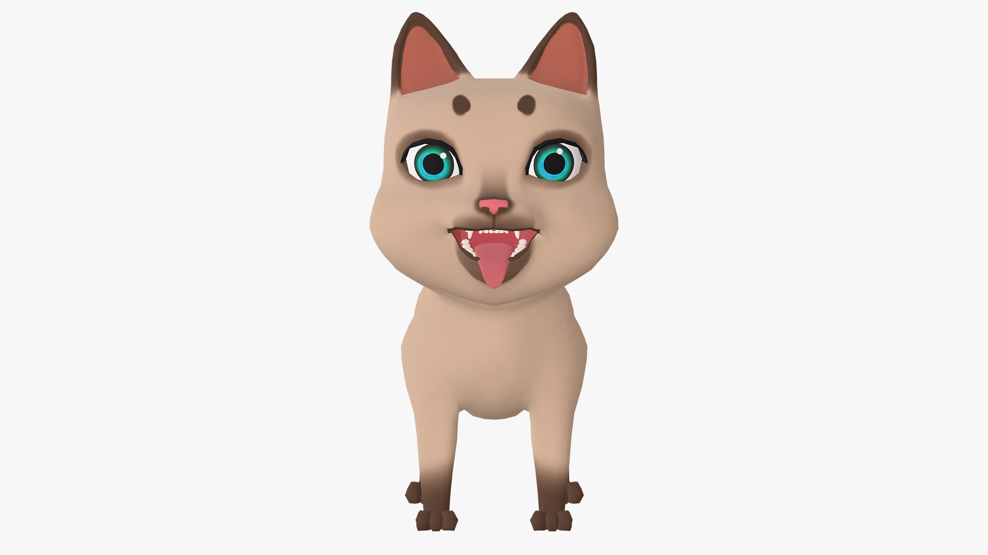 3D Cartoon Cat Model - TurboSquid 2203907