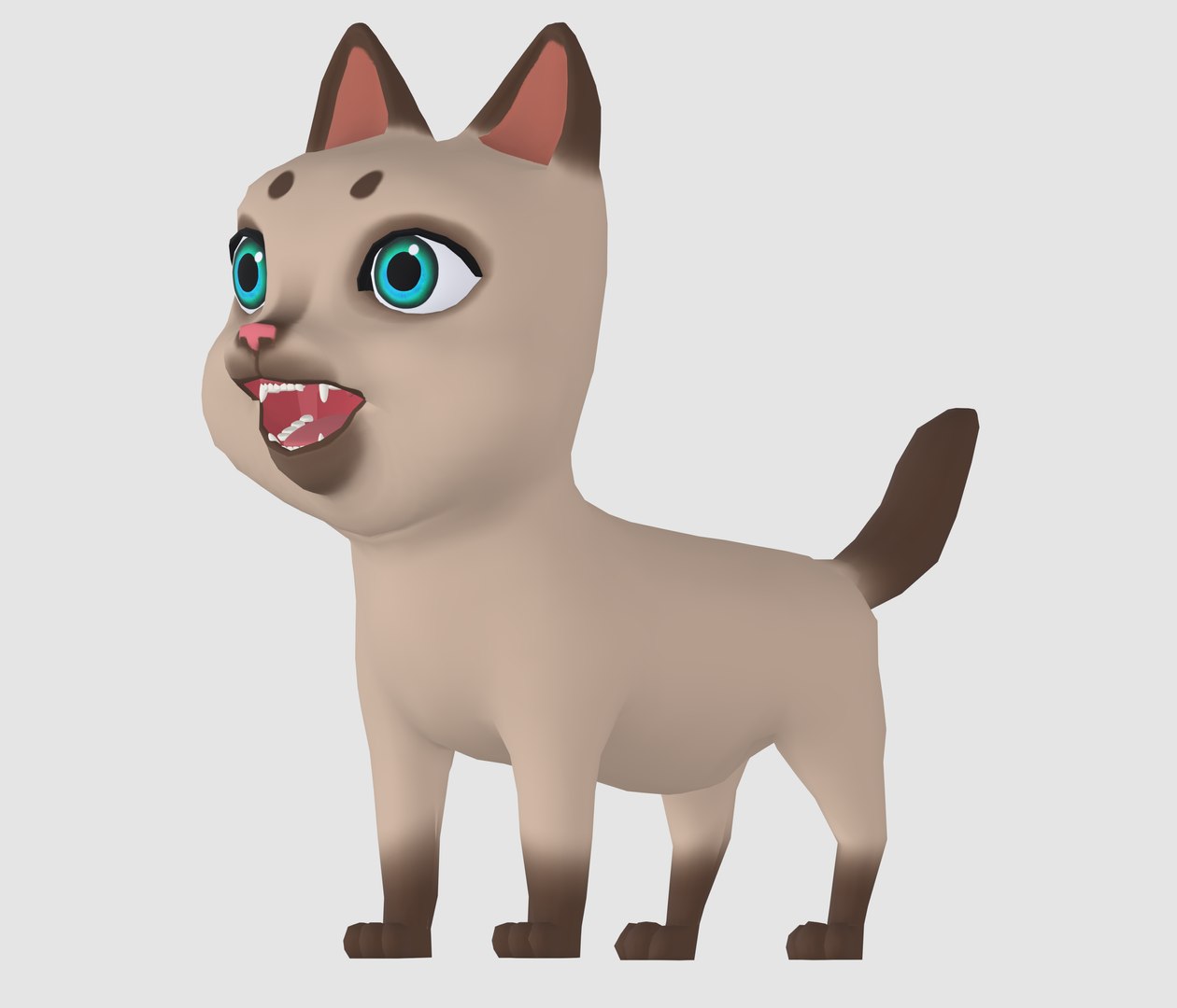 3D Cartoon Cat Model - TurboSquid 2203907