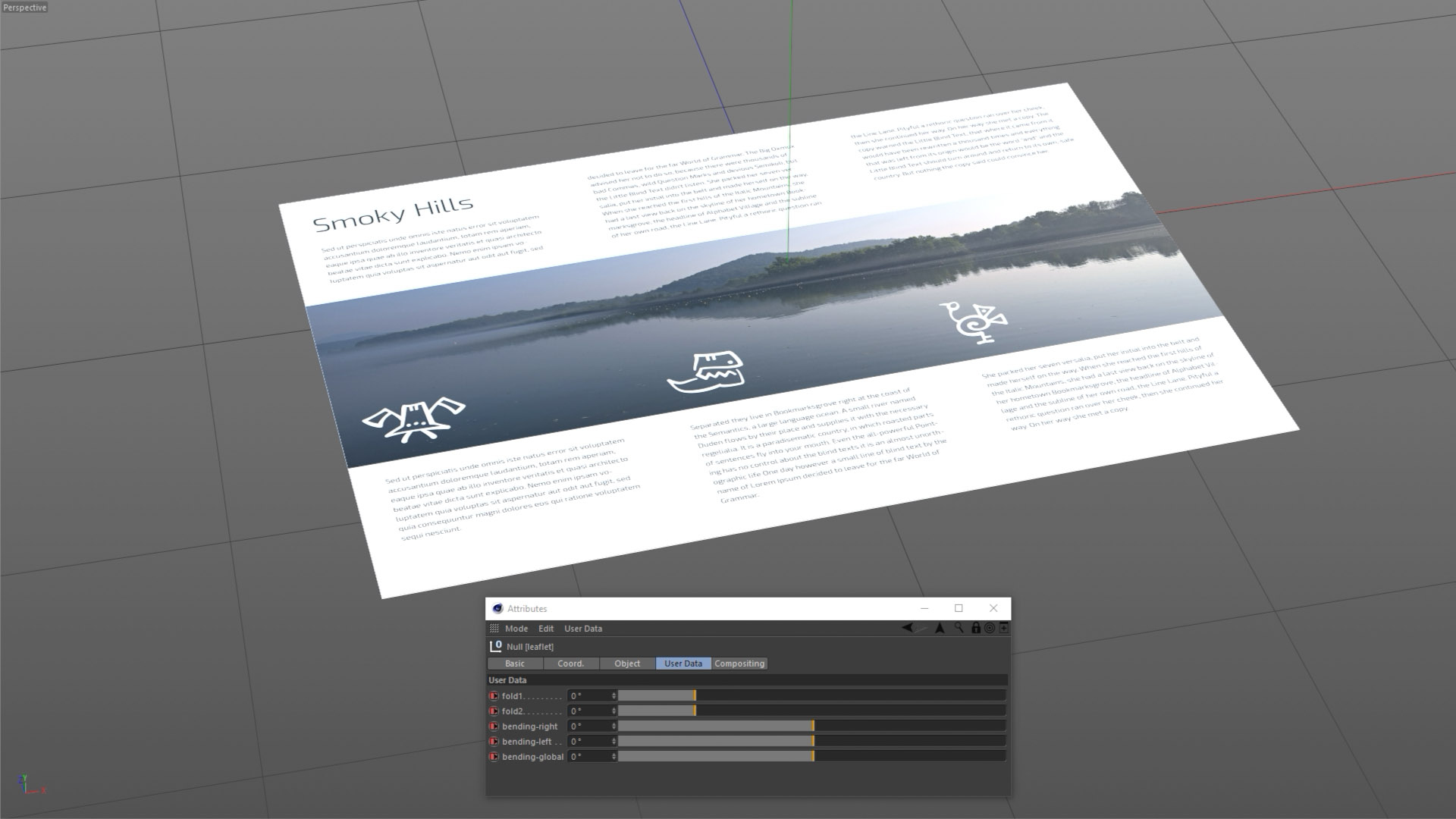3D Mockup Folded Leaflet Brochure - TurboSquid 1586064