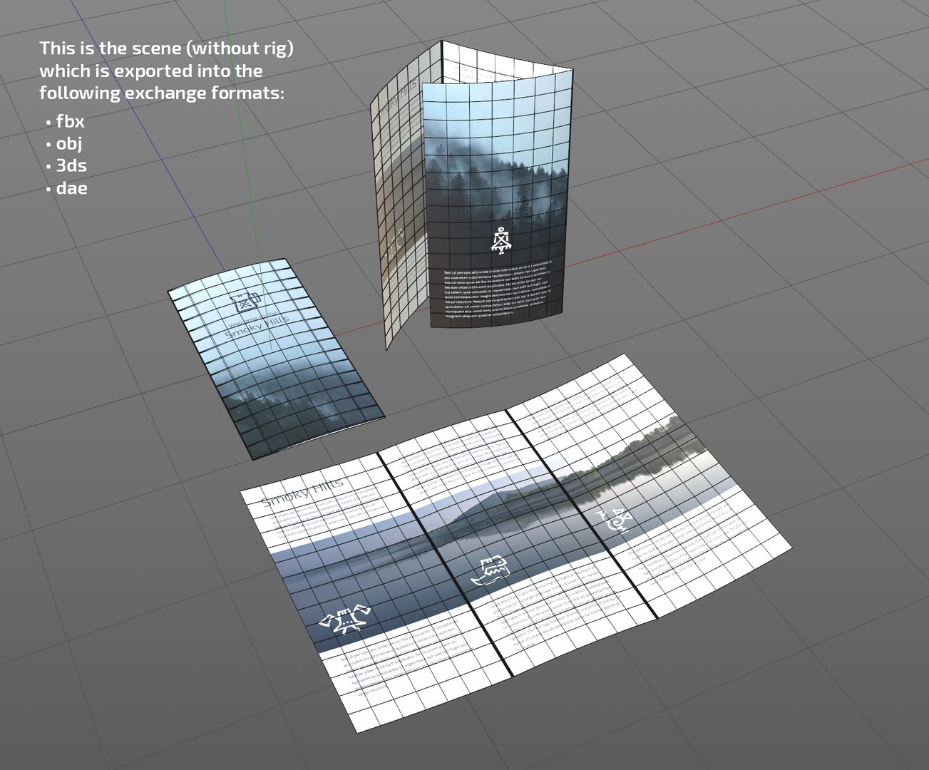 3D Mockup Folded Leaflet Brochure - TurboSquid 1586064