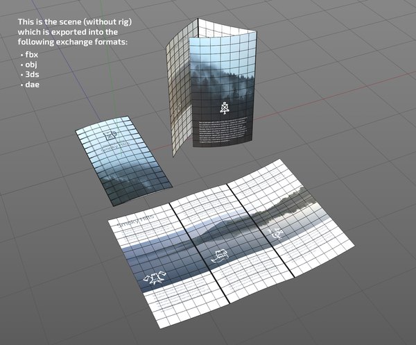 3D mockup folded leaflet brochure - TurboSquid 1586064